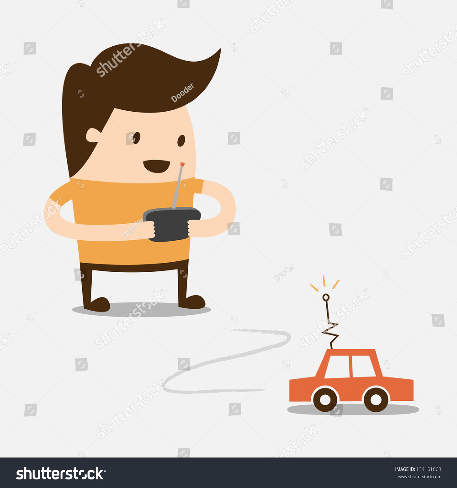 Young Boy Playing Rc Car Stock Vector (Royalty Free) 134151068 ...