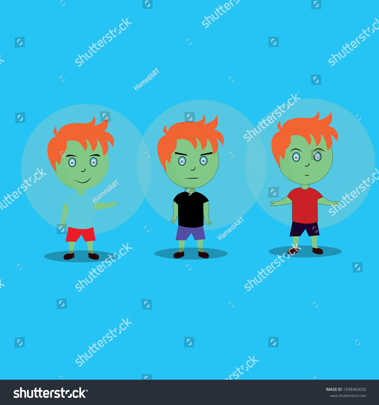 Young Boy Reaction Vector Illustrate Stock Vector (Royalty Free) 1838483050