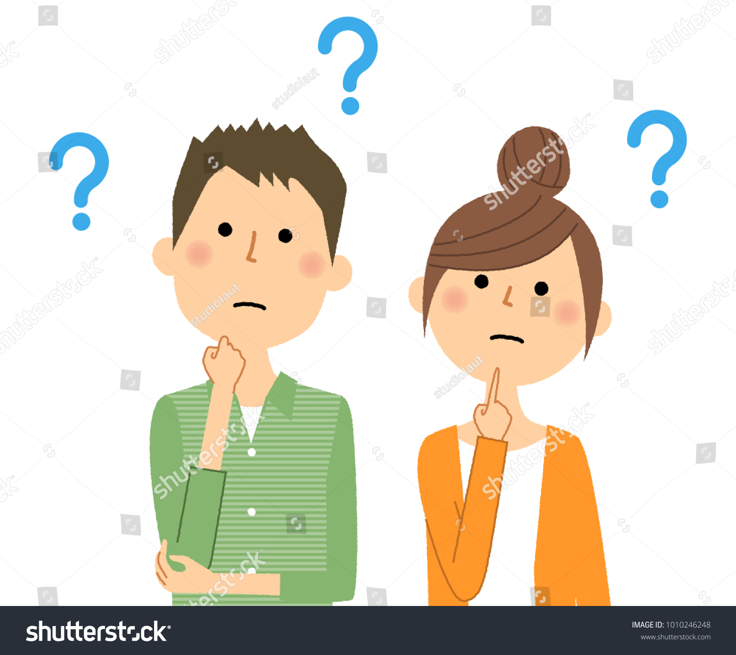 Young Couple Question Stock Vector (Royalty Free) 1010246248