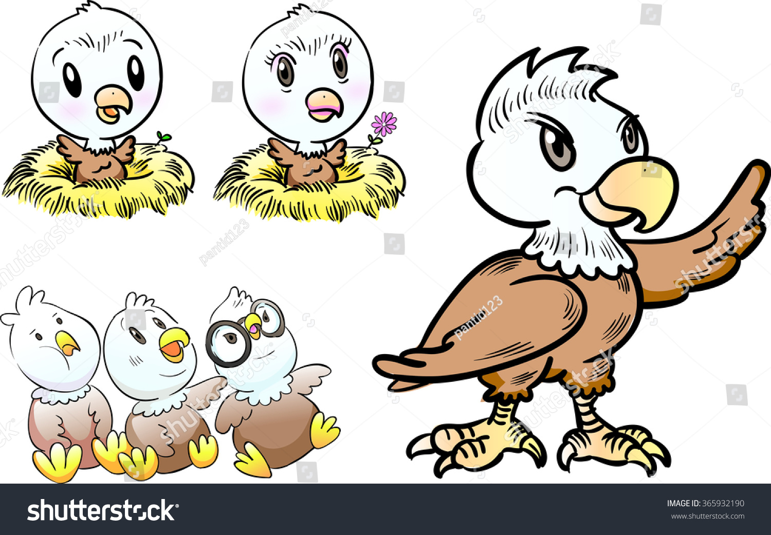 Young Eagle Character Stock Vector (Royalty Free) 365932190