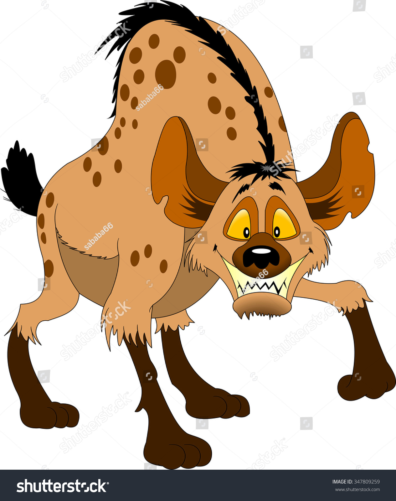 Young Funny Hyena Huge Teeth Vector Stock Vector 347809259 - Shutterstock