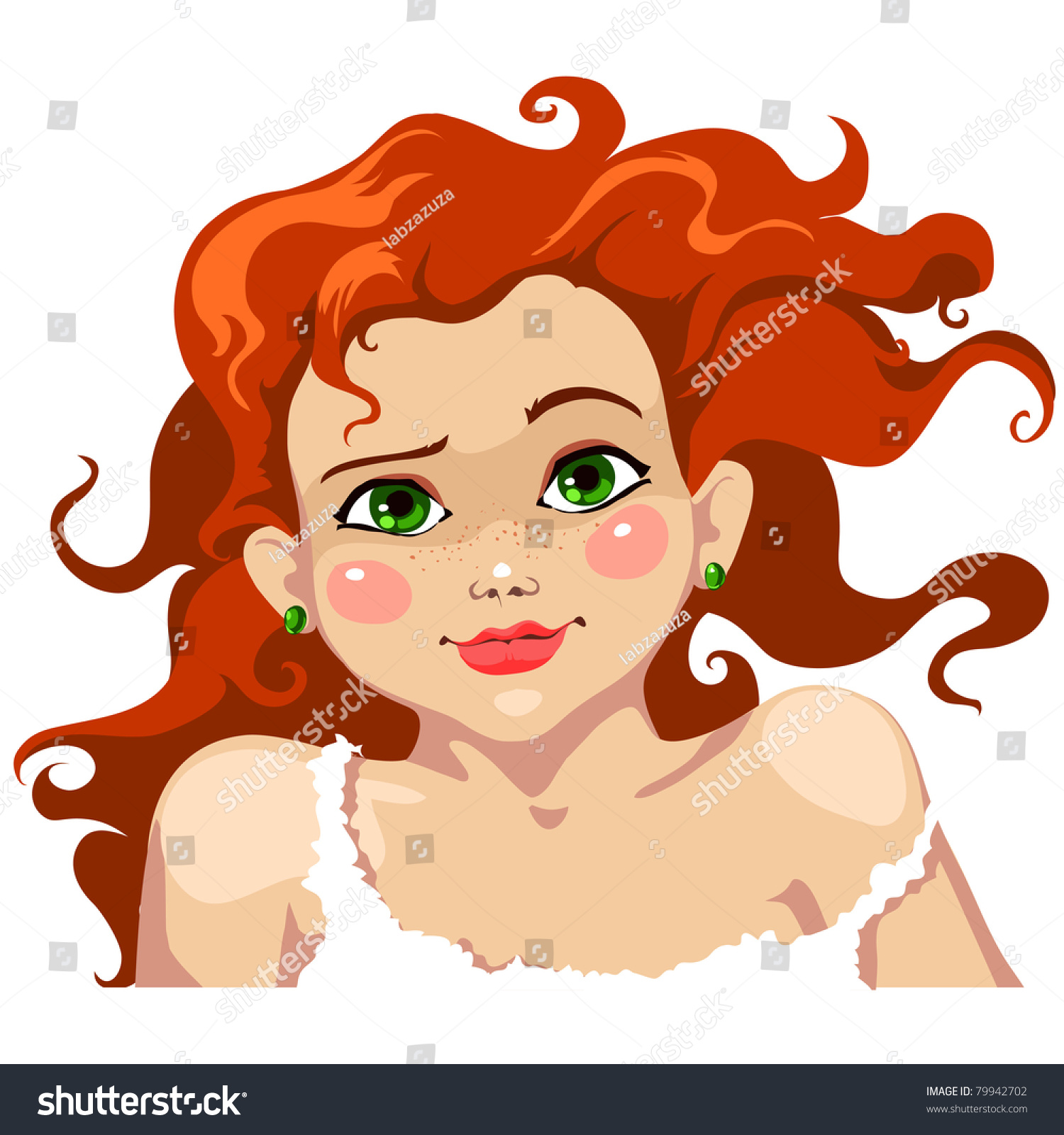 Young Girl Red Hair Stock Vector Royalty Free 79942702 Shutterstock