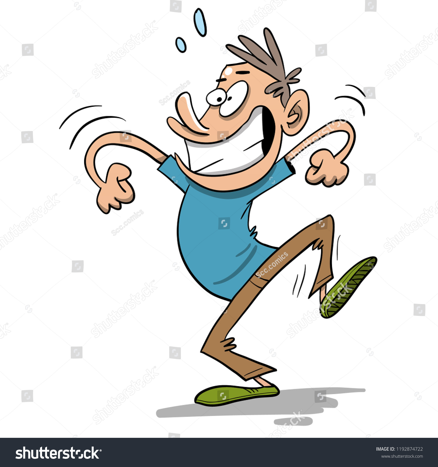 Young Happy Man Dancing Stock Vector (Royalty Free) 1192874722 ...