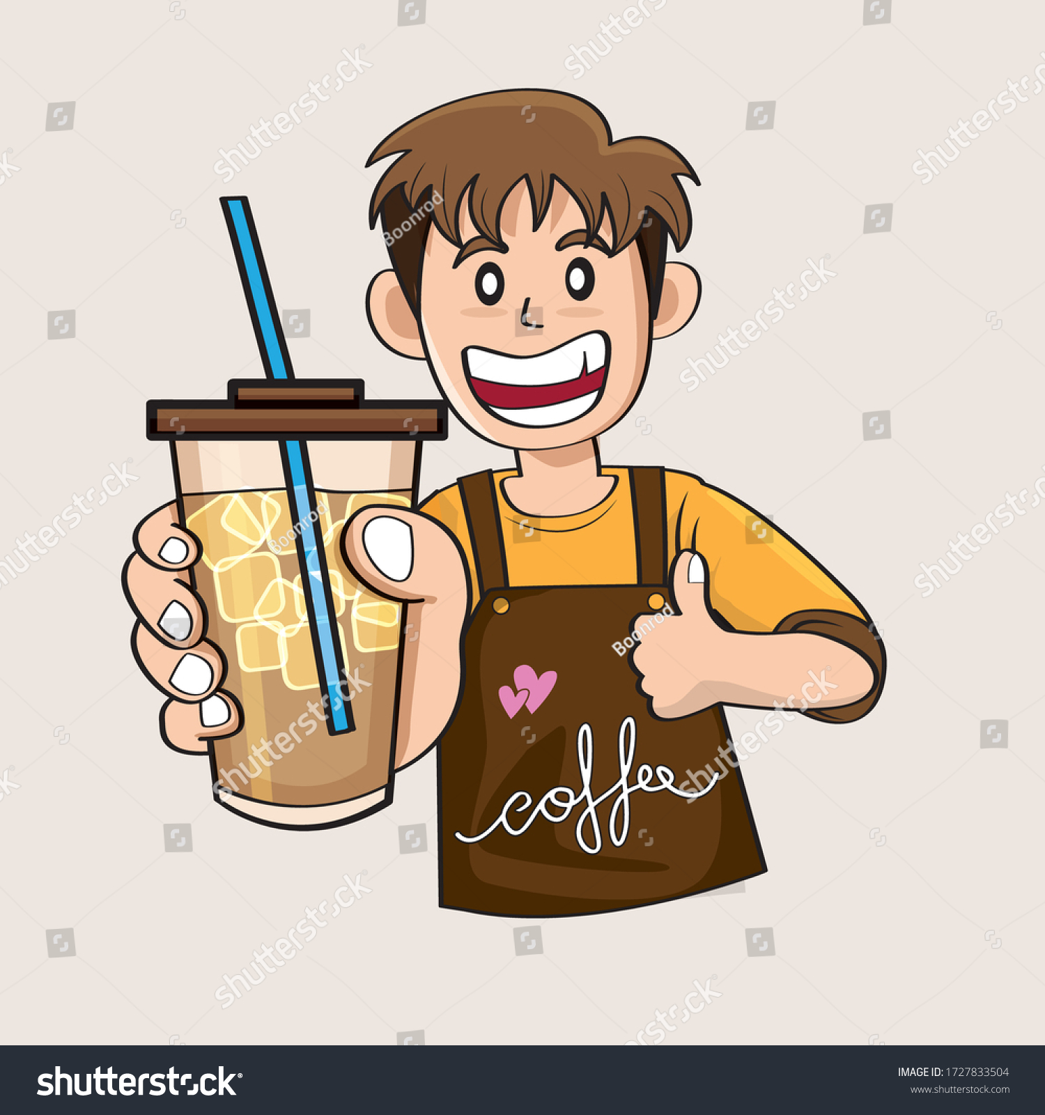 Young Iced Coffee Cartoon Character Vector Stock Vector (Royalty Free ...