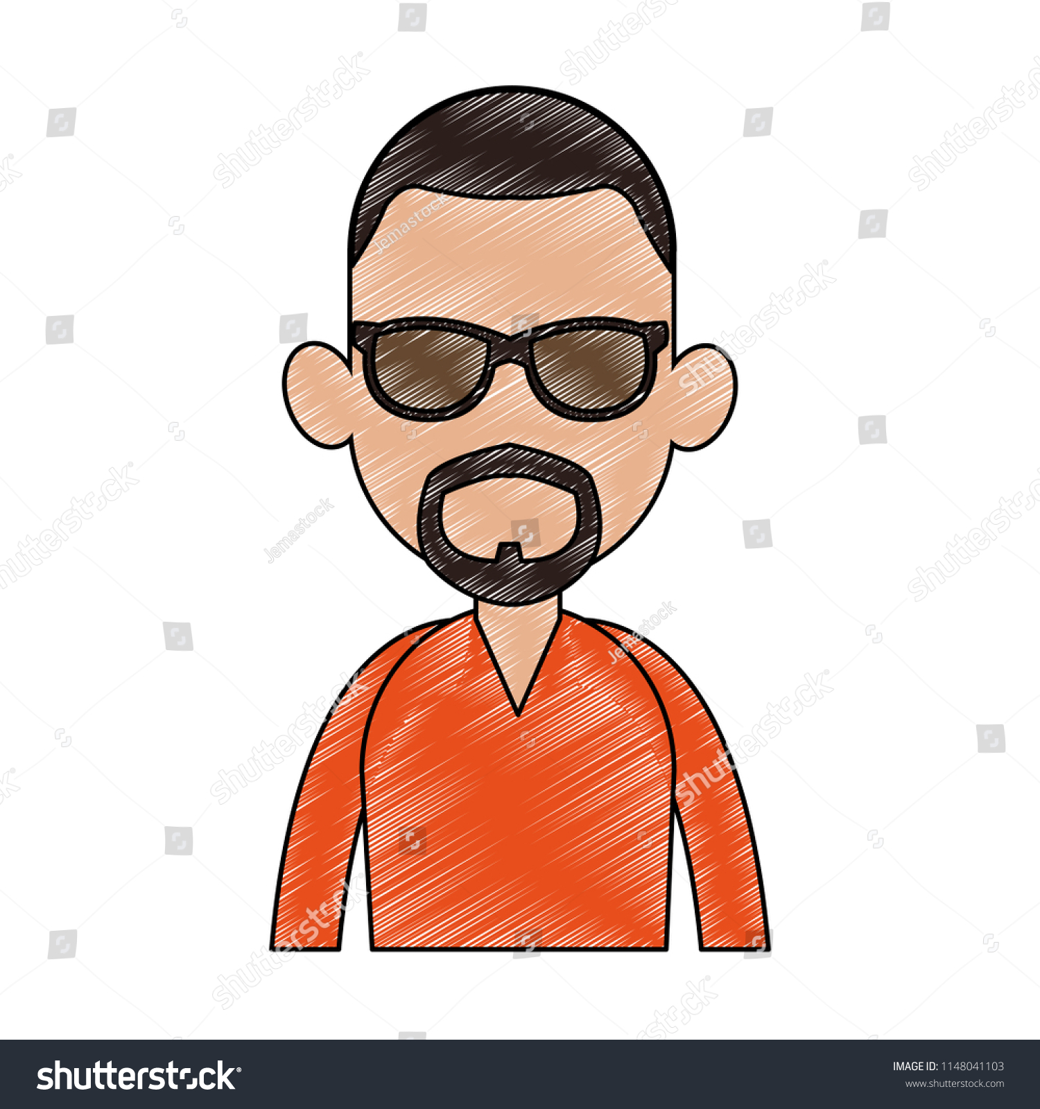 Young Man Avatar Profile Scribble Stock Vector (Royalty Free ...