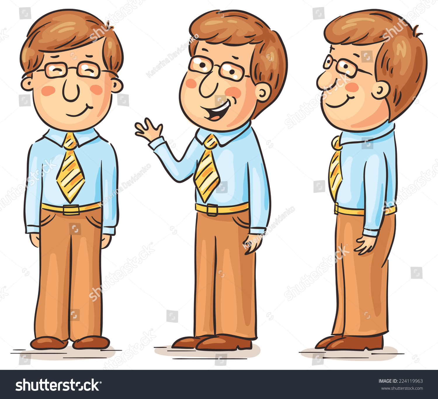 Young Man Cartoon Character