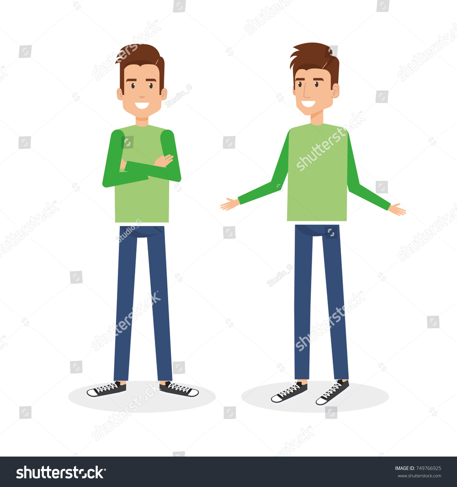 Young Man Doing Different Poses Stock Vector (Royalty Free) 749766925 ...