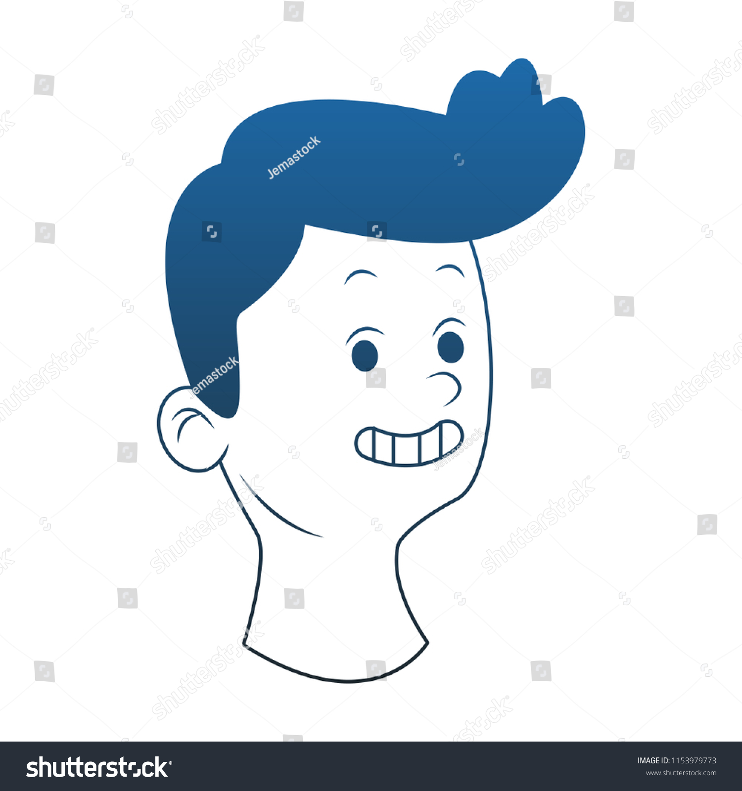 Young Man Face Blue Lines Stock Vector (Royalty Free) 1153979773 ...