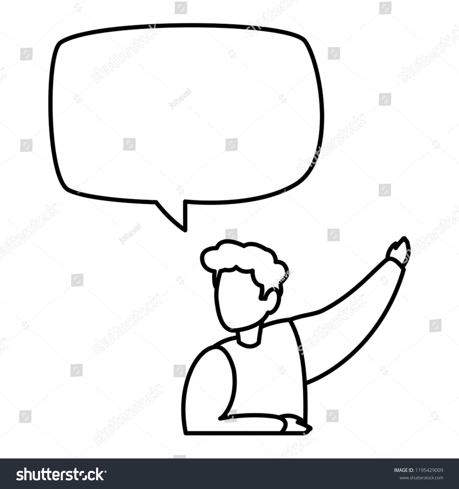 Young Man Talking Character Stock Vector (Royalty Free) 1195429009 ...