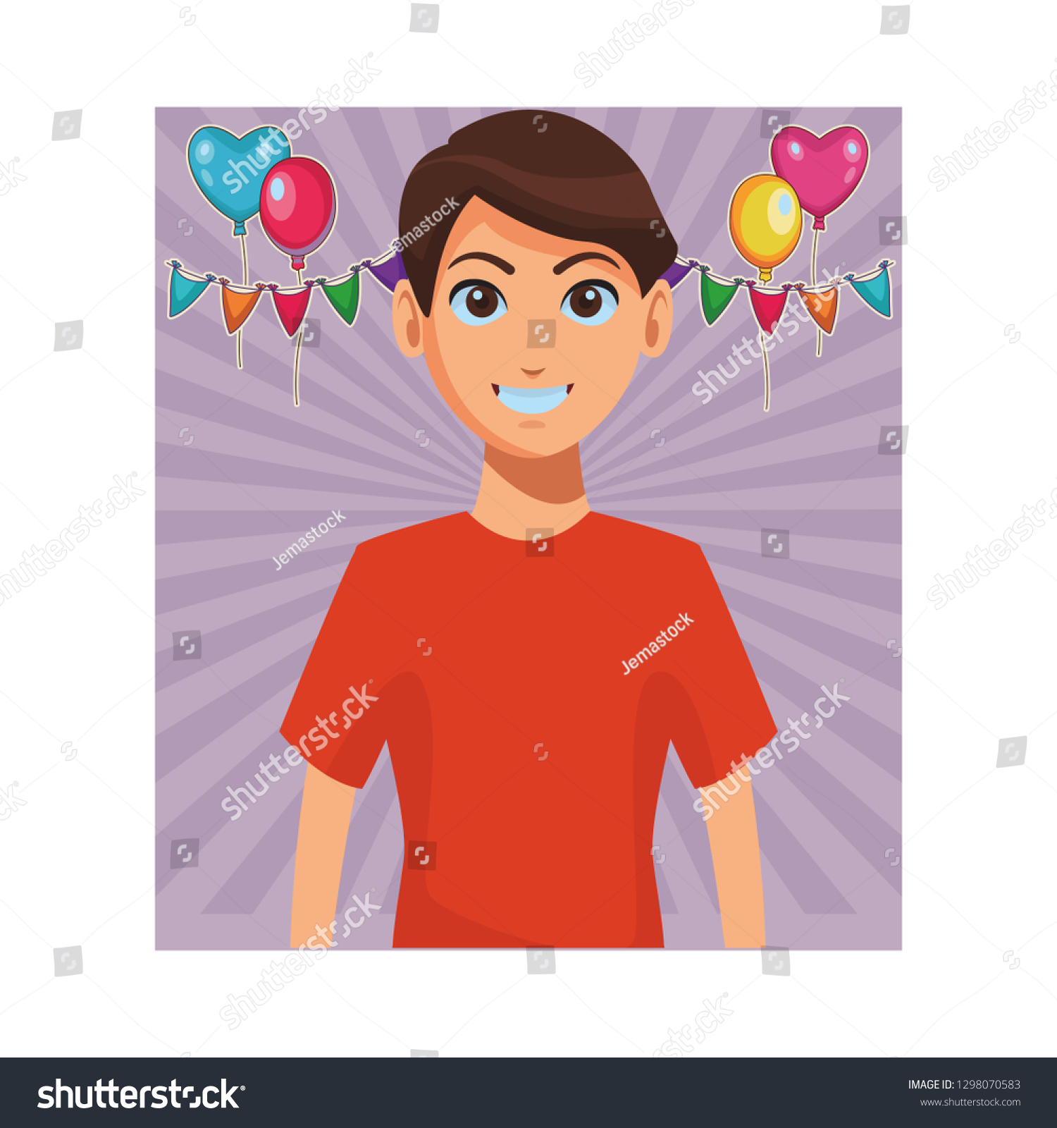 Young Man Upperbody Cartoon Stock Vector (Royalty Free) 1298070583 ...