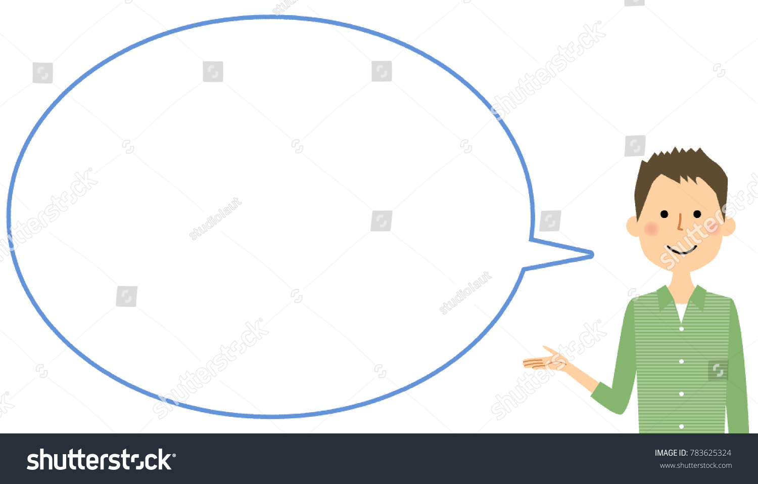 Young Man Blank Text Bubbleballoon Stock Vector (Royalty Free ...