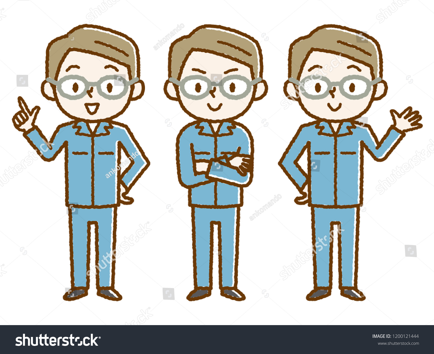 Young Man Work Clothes Stock Vector (Royalty Free) 1200121444 ...
