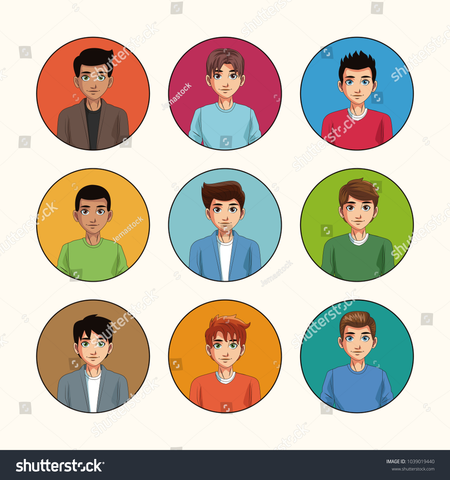 Young Men Cartoon Stock Vector (Royalty Free) 1039019440 | Shutterstock