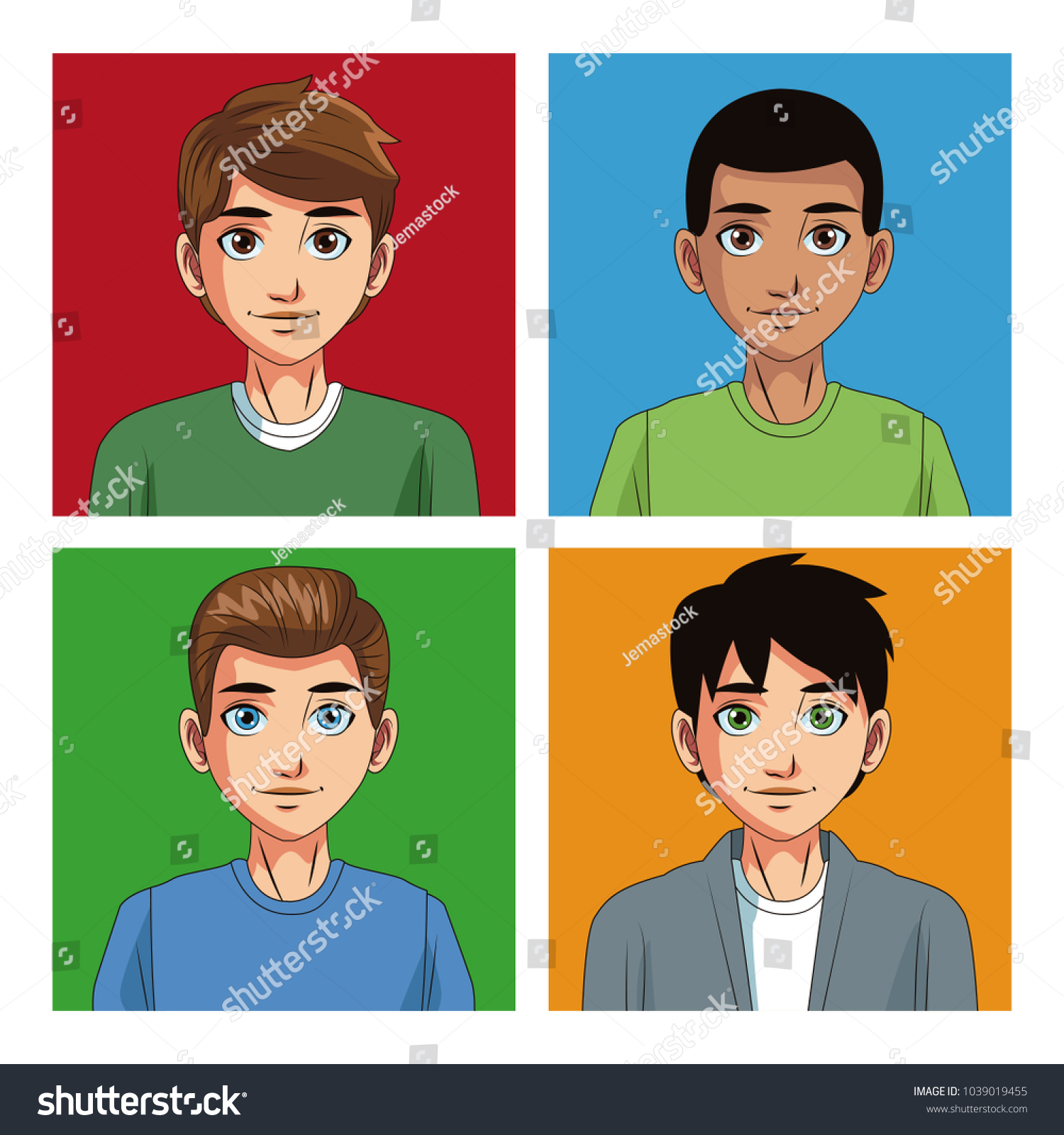 Young Men Cartoon Stock Vector (Royalty Free) 1039019455 | Shutterstock