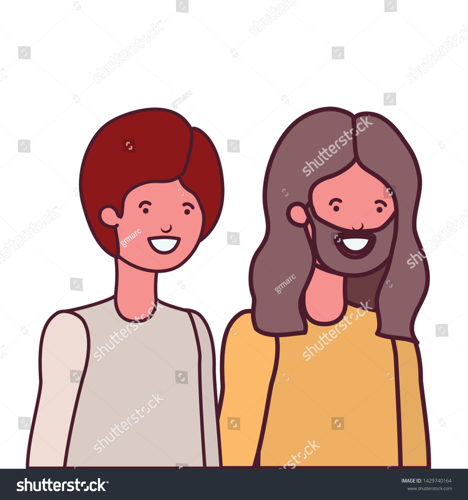 Young Men White Background Stock Vector (Royalty Free) 1429740164