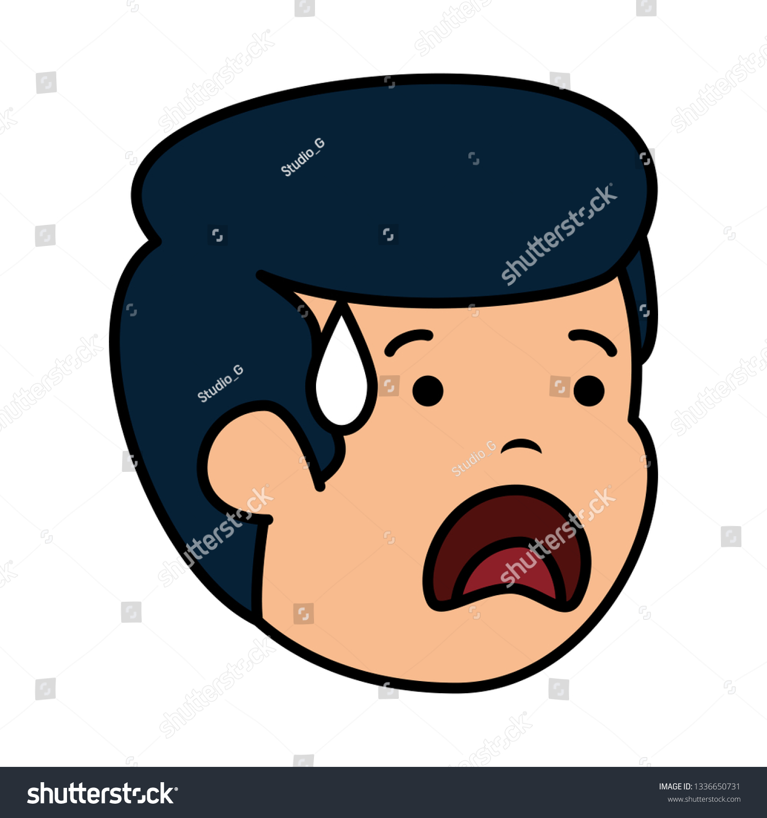 Young Sad Man Sweating Character Stock Vector (Royalty Free) 1336650731 ...