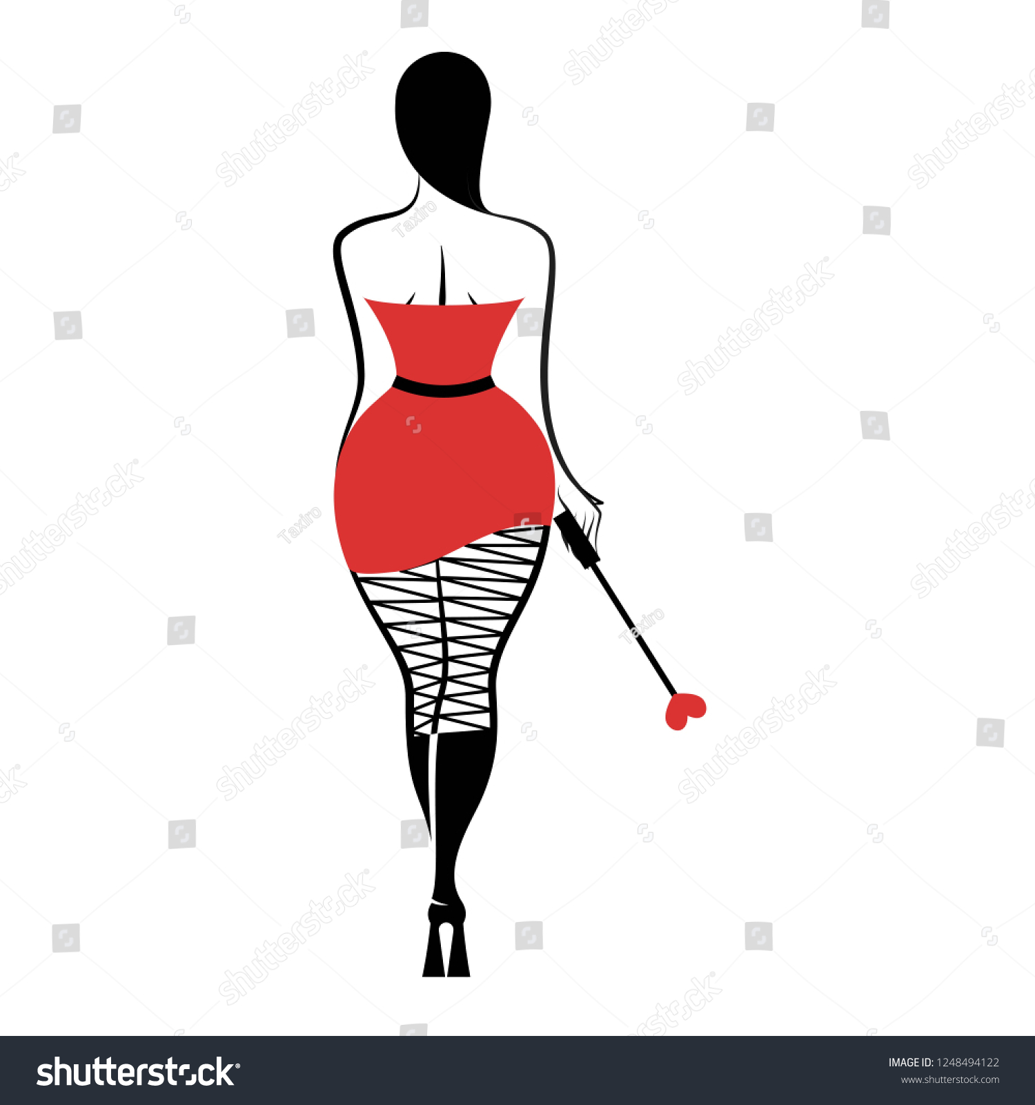 Young Sexy Woman Standing Woman Stack Stock Vector Royalty Free