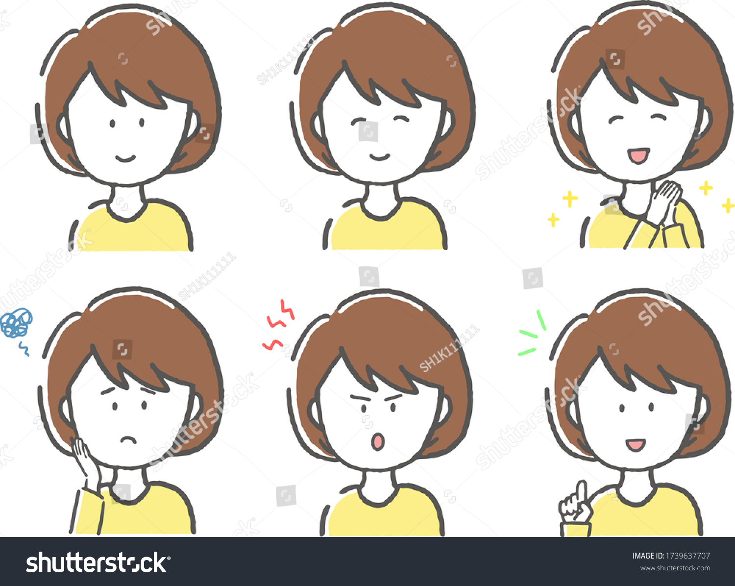 Young Woman Flat Vector Illustration Stock Vector Royalty Free 1739637707