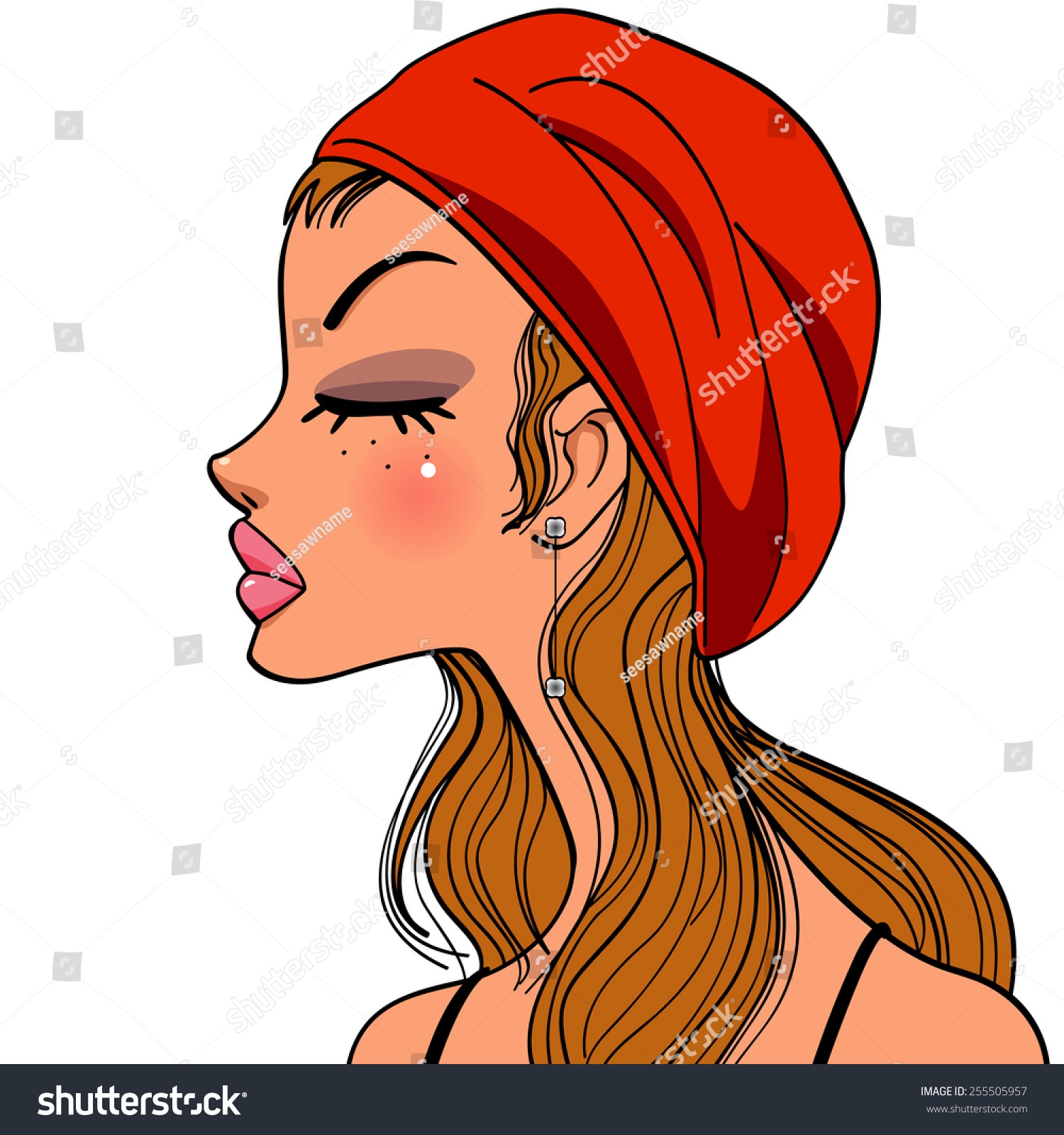 Young Woman Eyes Closed Stock Vector 255505957 - Shutterstock Young Woman Eyes Closed Stock Vector 255505957 - Shutterstock