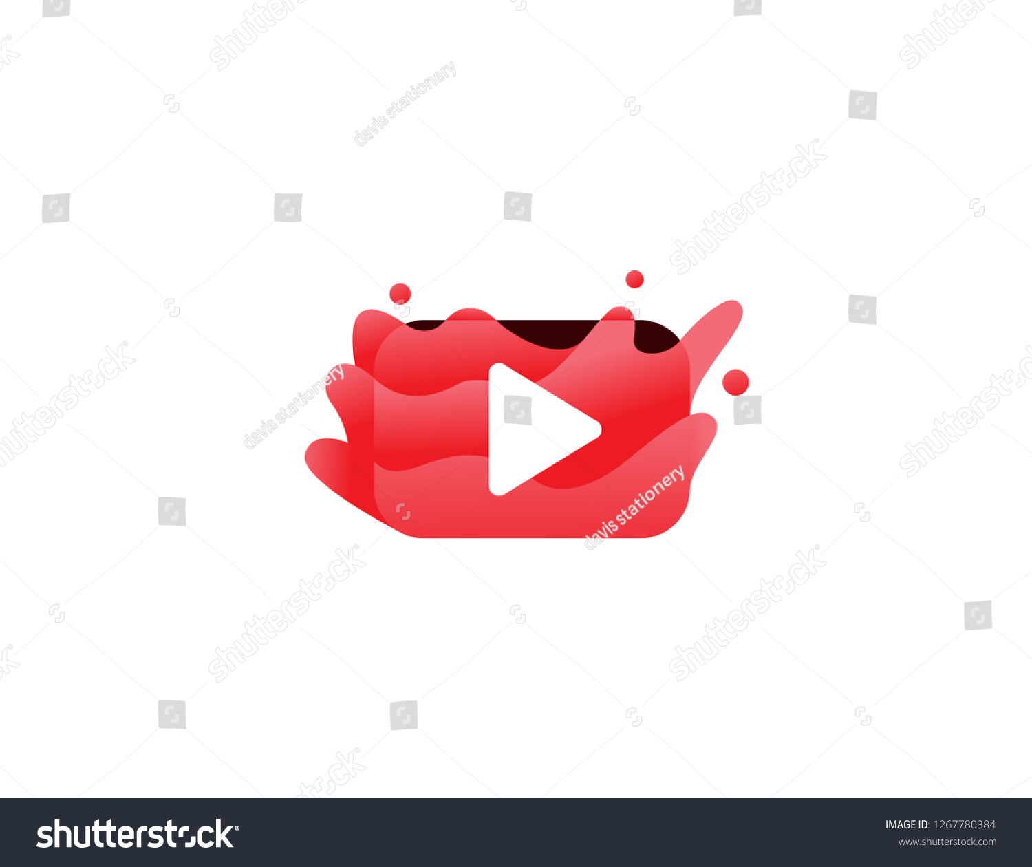 Youtube Logo That Forms Pink Water Stock Vector (Royalty Free) 1267780384
