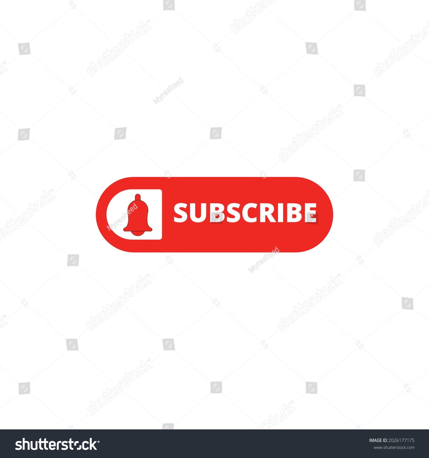 Youtube Subscribe Button Having Bell Subscribe Stock Vector (Royalty ...