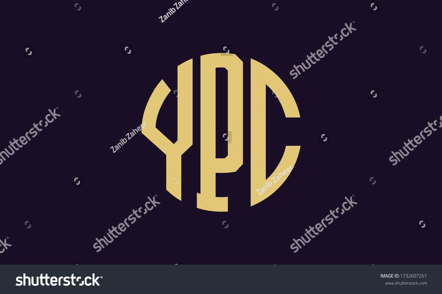 Ypc Circle Emblem Abstract Monogram Letter Stock Vector (Royalty Free ...