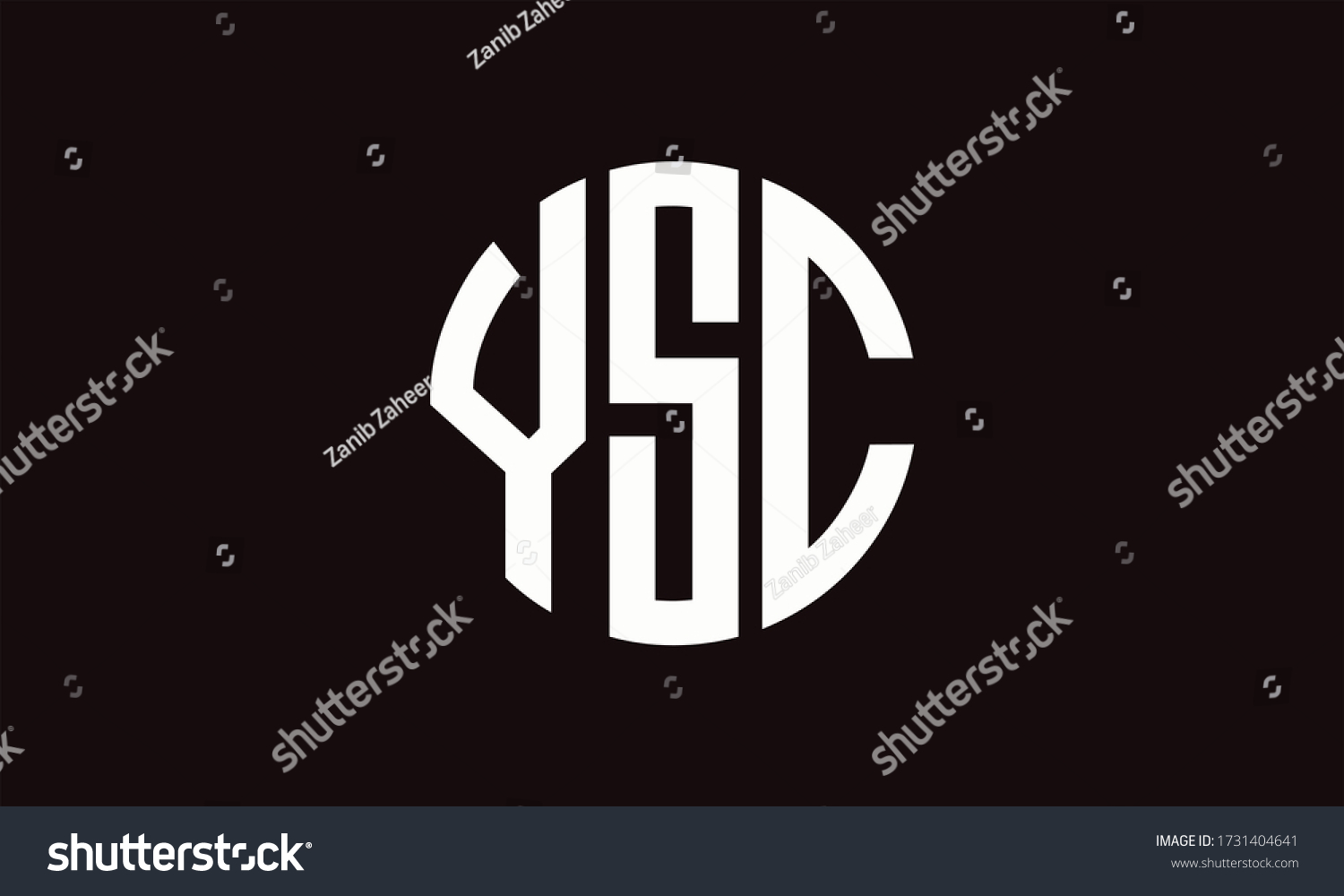 Ysc Circle Emblem Abstract Monogram Letter Stock Vector (Royalty Free ...