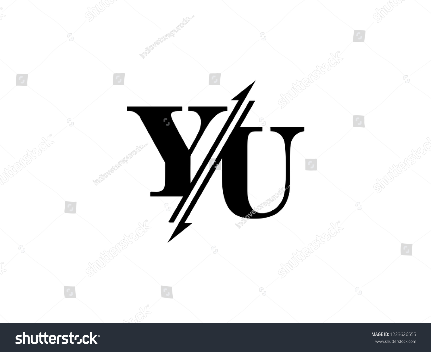 Yu Initials Logo Sliced Stock Vector (Royalty Free) 1223626555