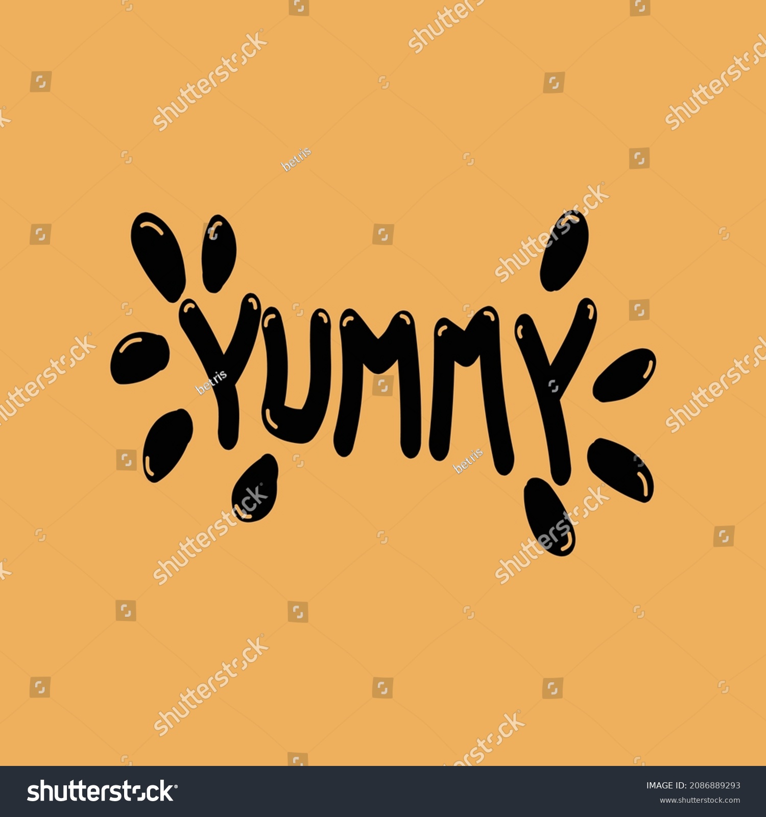 Yummy Writing Vector Flat Logo Design Stock Vector (Royalty Free ...