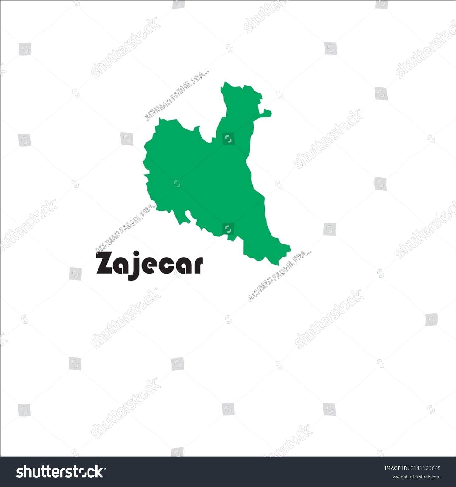 Zajecar Map On White Background Stock Vector (Royalty Free) 2141123045 ...