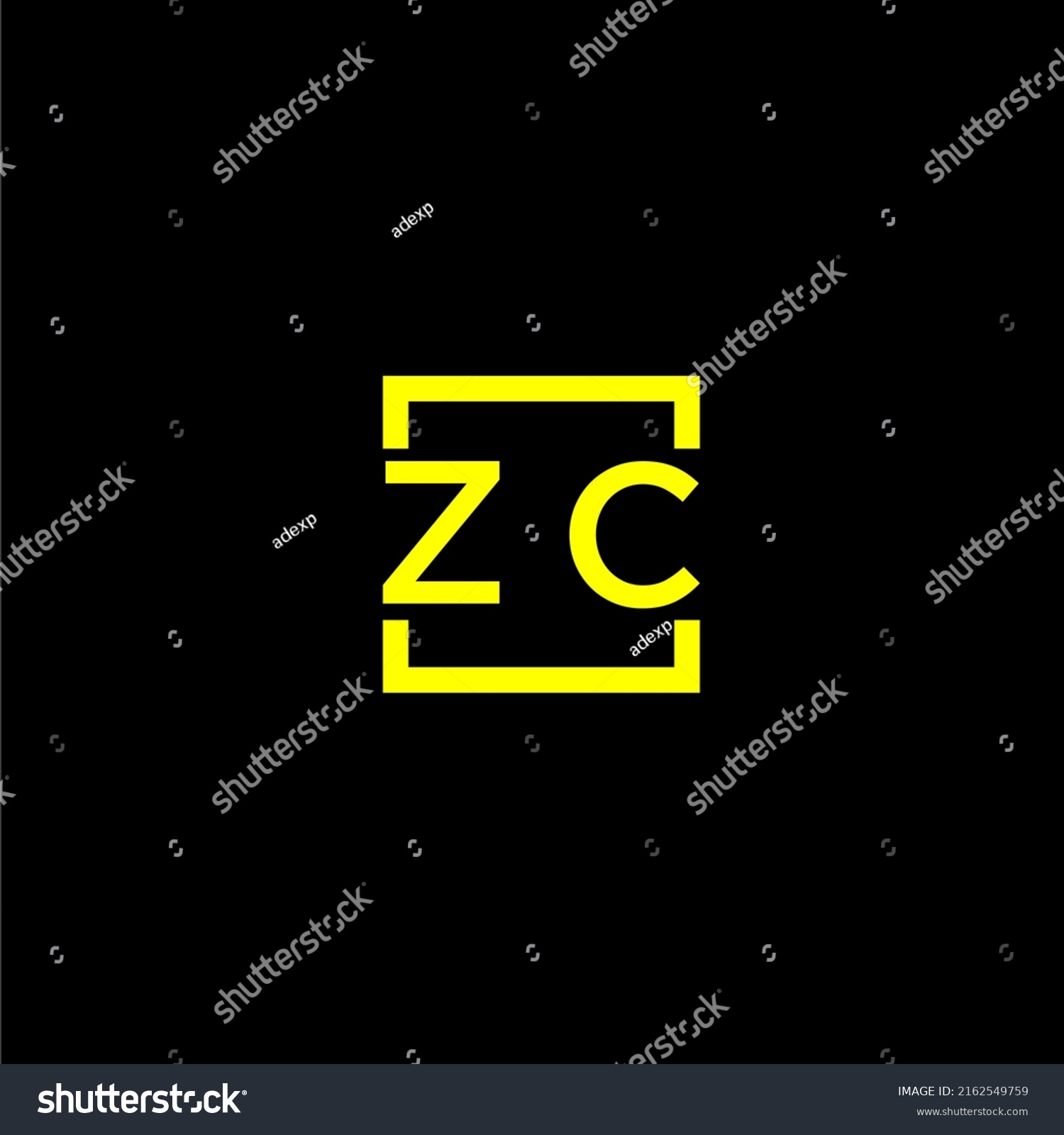 Zc Initial Monogram Logo Square Style Stock Vector (Royalty Free ...