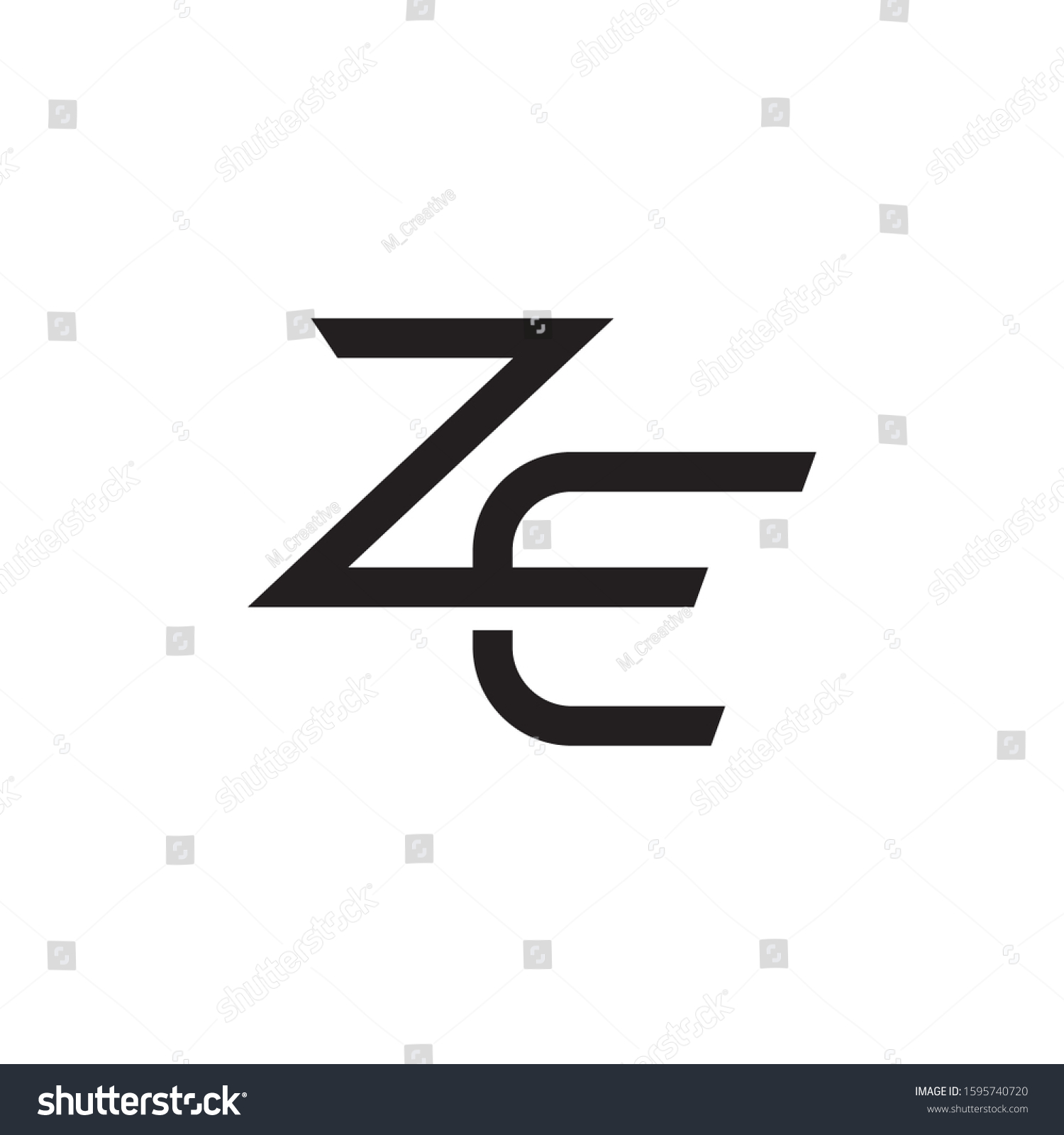 Ze Initial Letter Logo Template Vector Stock Vector (Royalty Free ...