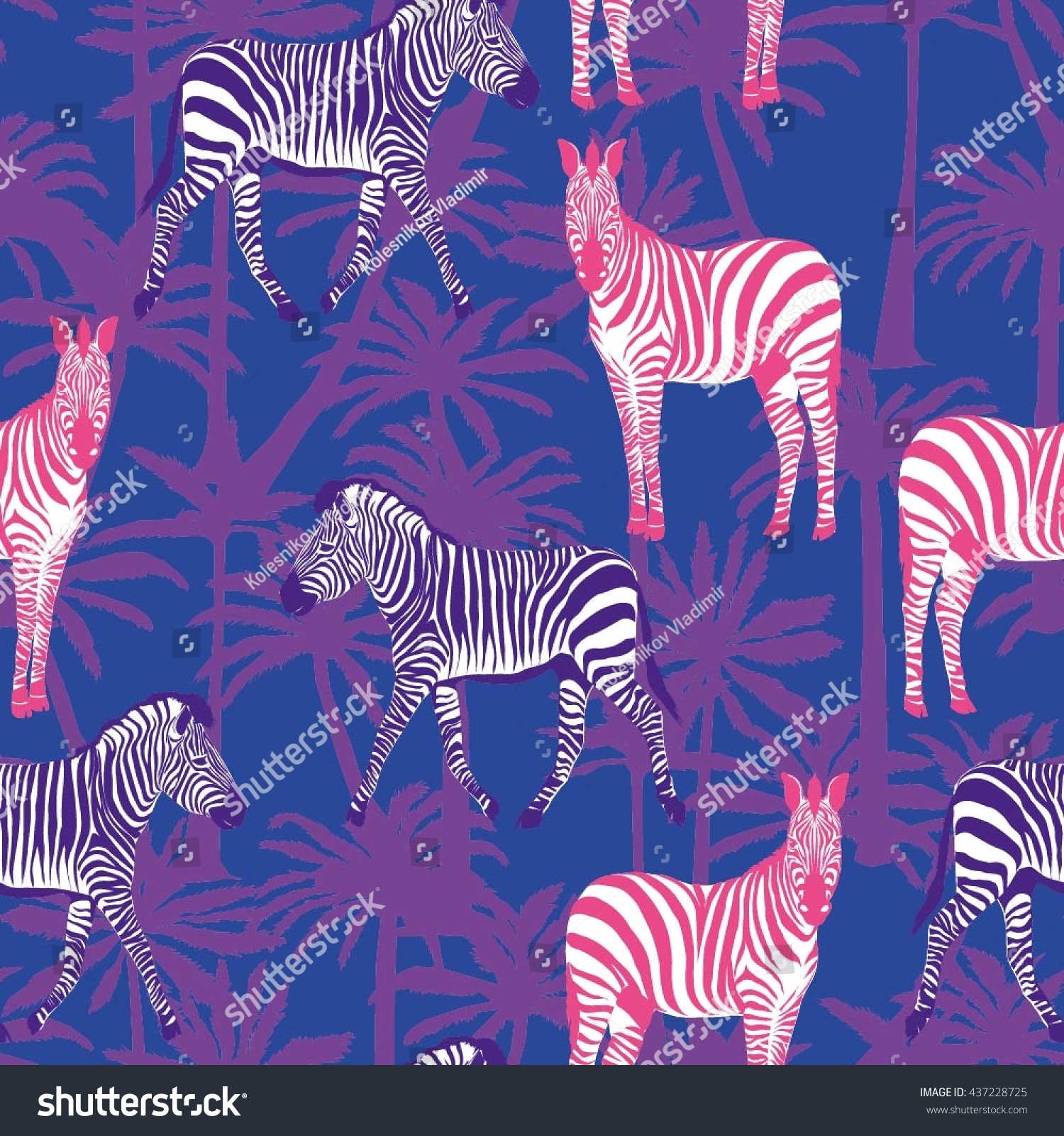 Zebra Palm Tree Vector Illustration: vector de stock (libre de regalías ...