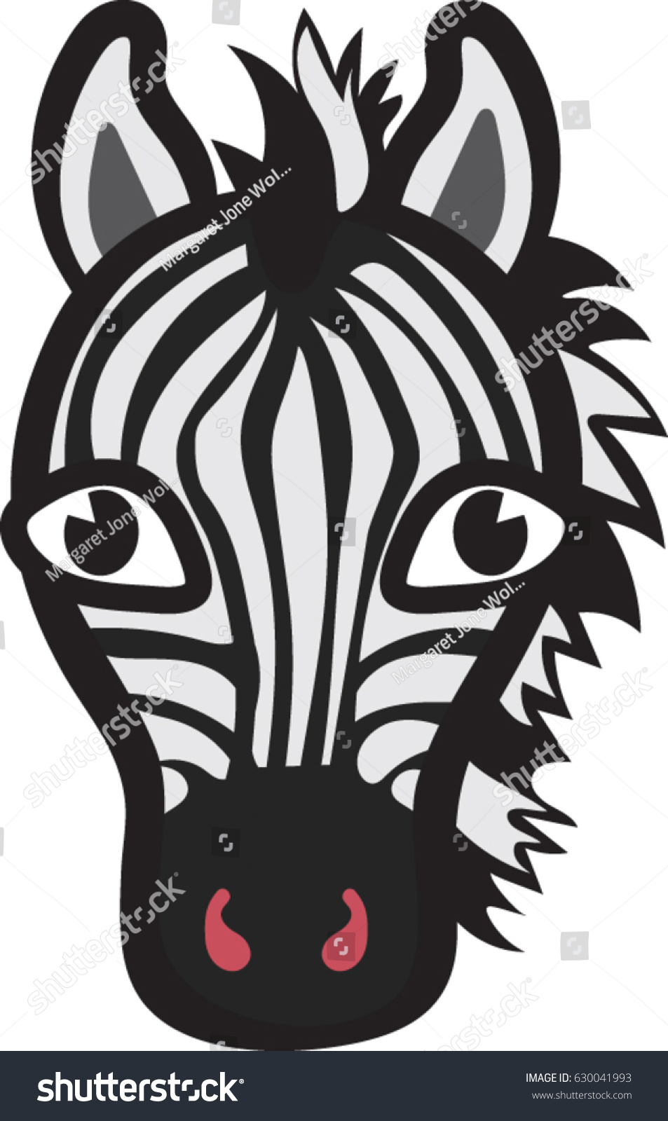 Zebra Head Icon Vector Illustration Stock Vector (Royalty Free) 630041993