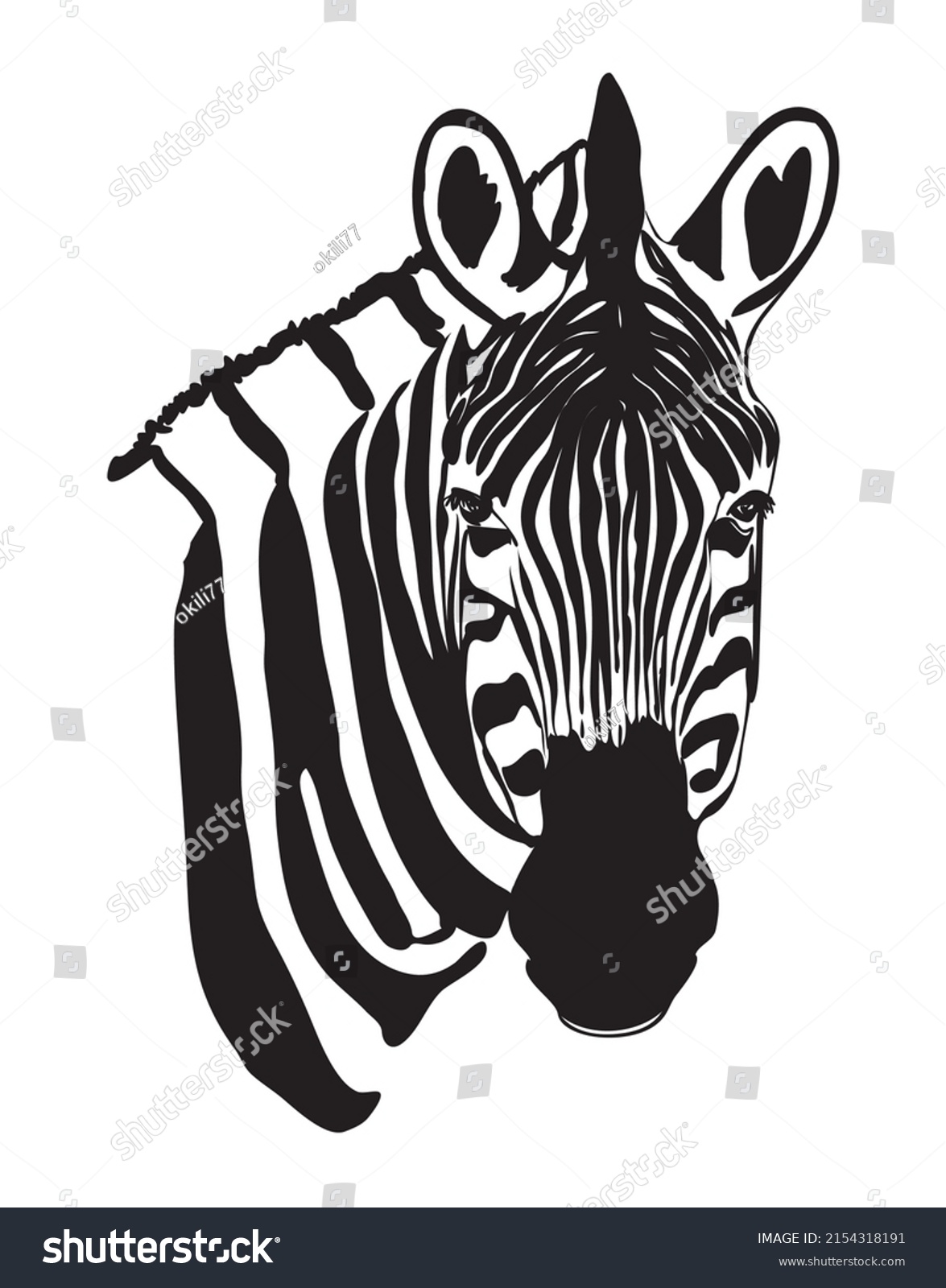 Zebra Head Line Illustration Vector Stock Vector (Royalty Free ...
