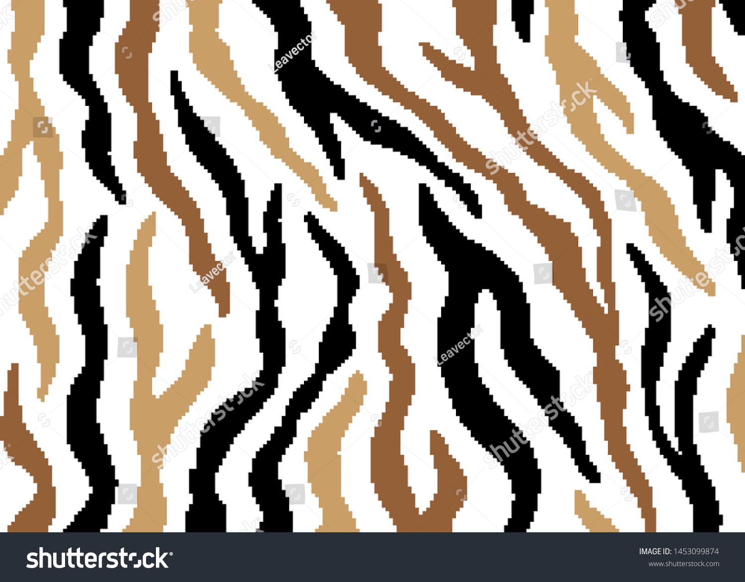 Zebra Pattern Design 8 Bit Vector Stock Vector (Royalty Free) 1453099874