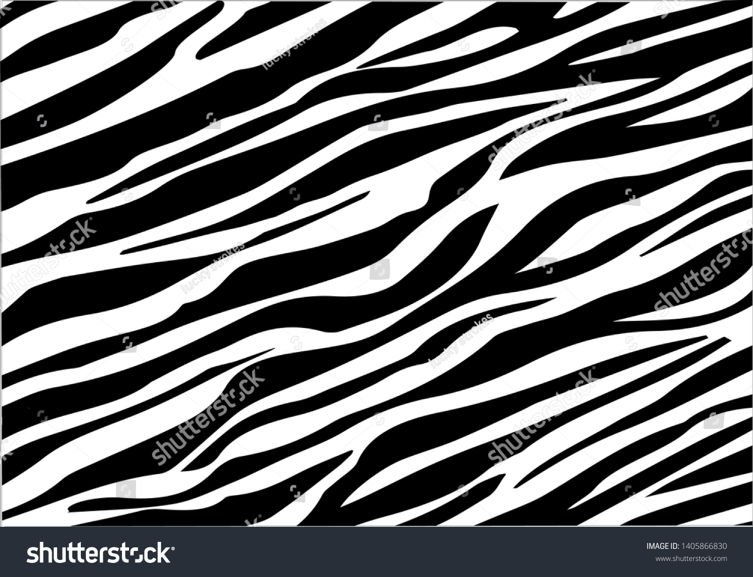 Zebra Print Design Vector Hand Drawn Stock Vector (Royalty Free) 1405866830
