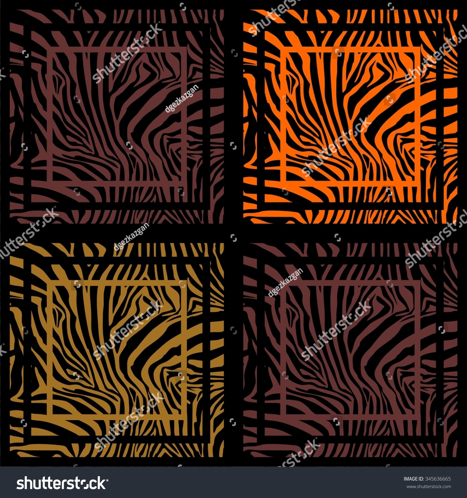 Zebra Stripes Background Seamless Pattern Square: Stock-Vektorgrafik ...