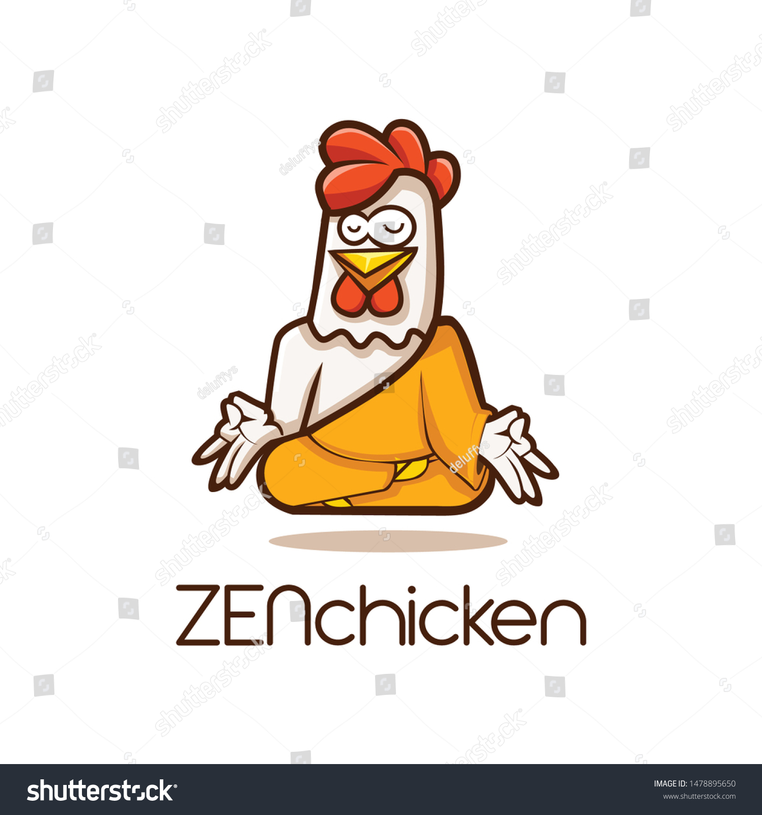 Zen Chicken Logo Design Template Stock Vector (Royalty Free) 1478895650