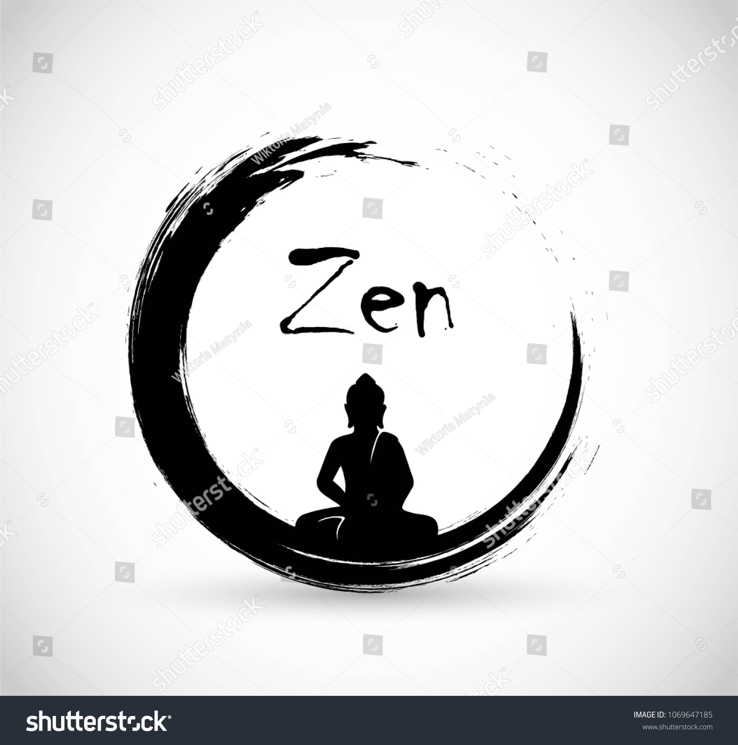 Círculo zen con vector Buddha de: vector de stock (libre de regalías ...