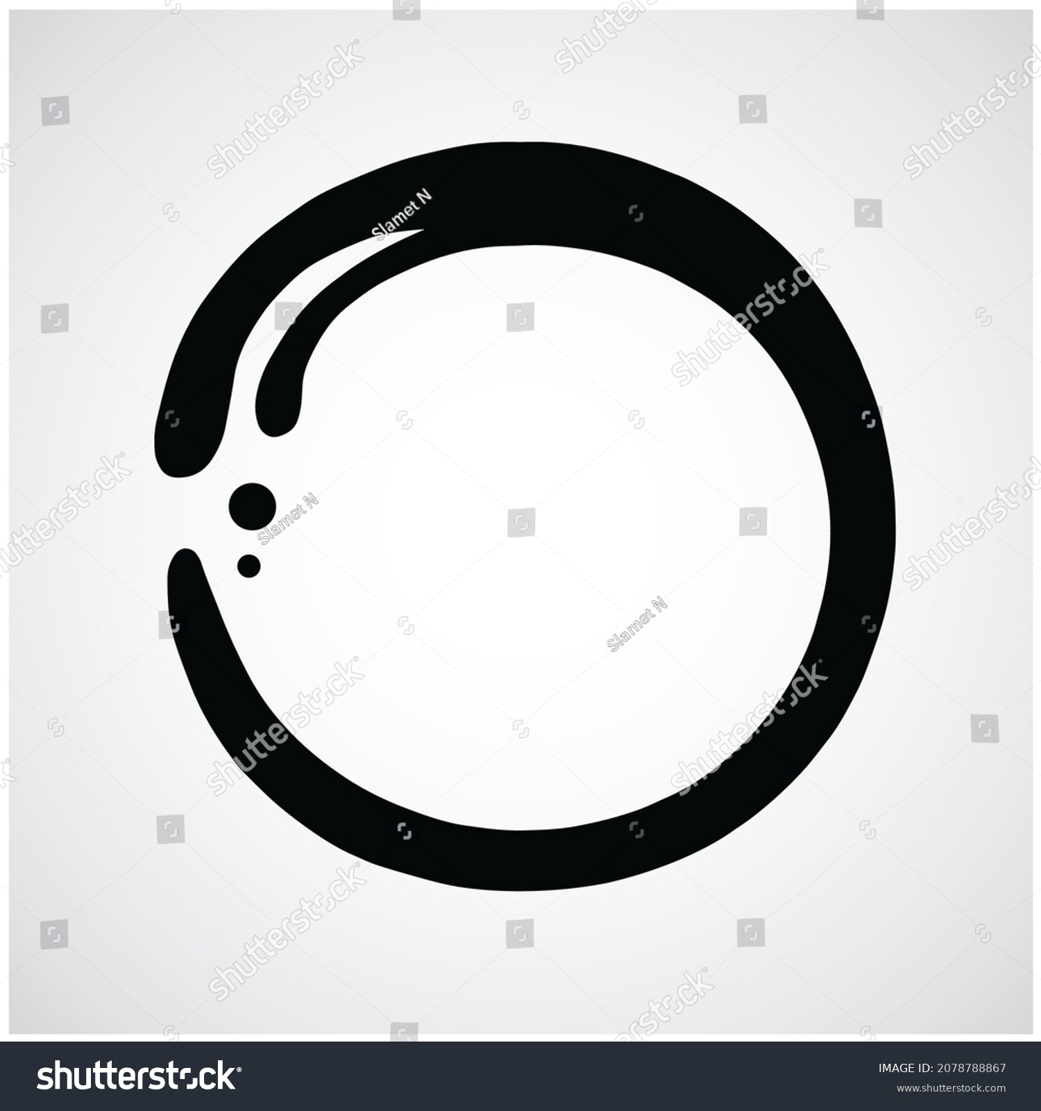 Zen Enso Brush Circle Simple Vector Stock Vector (Royalty Free ...