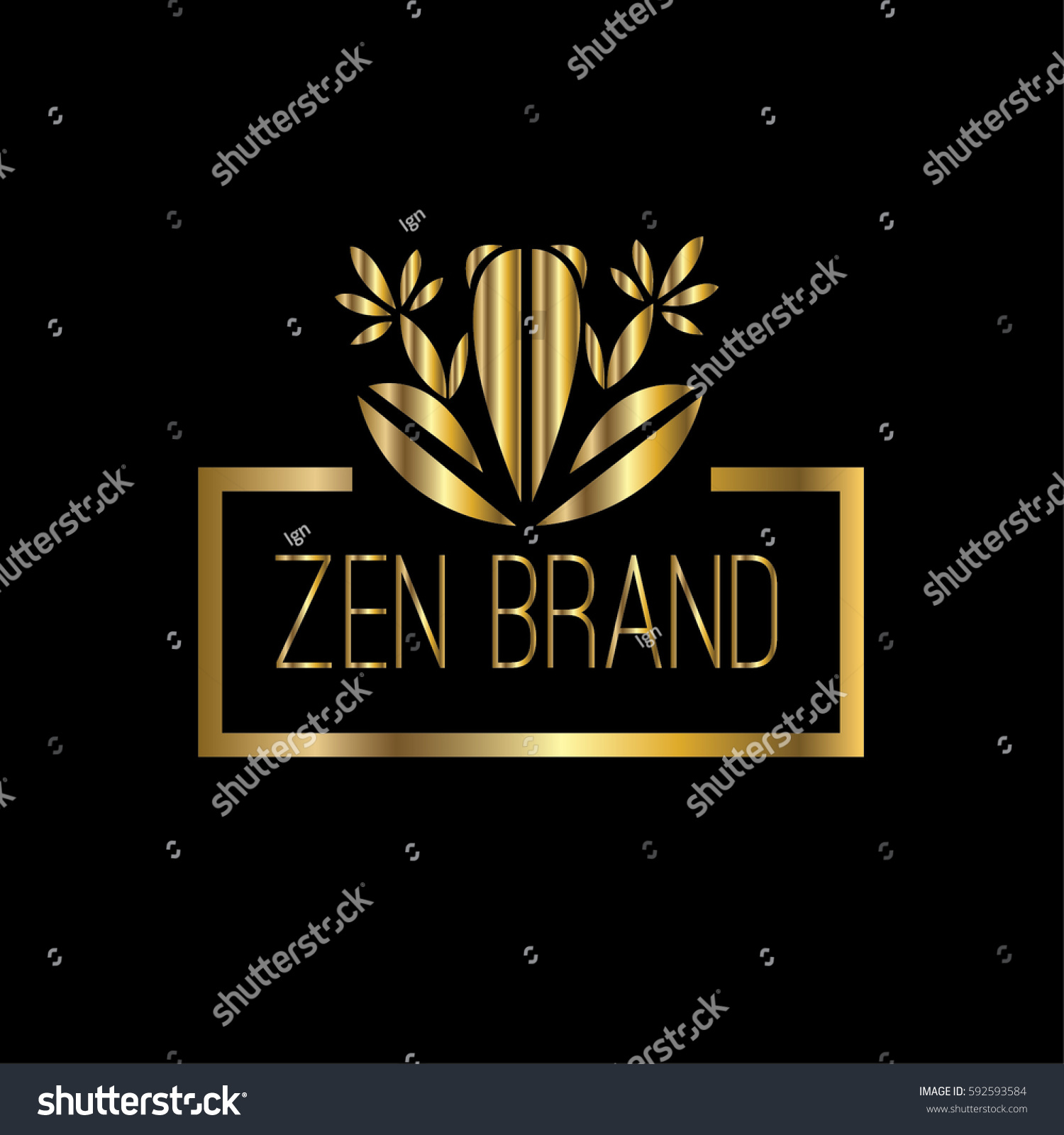 Zen Vector Golden Logo Design Template: vector de stock (libre de ...