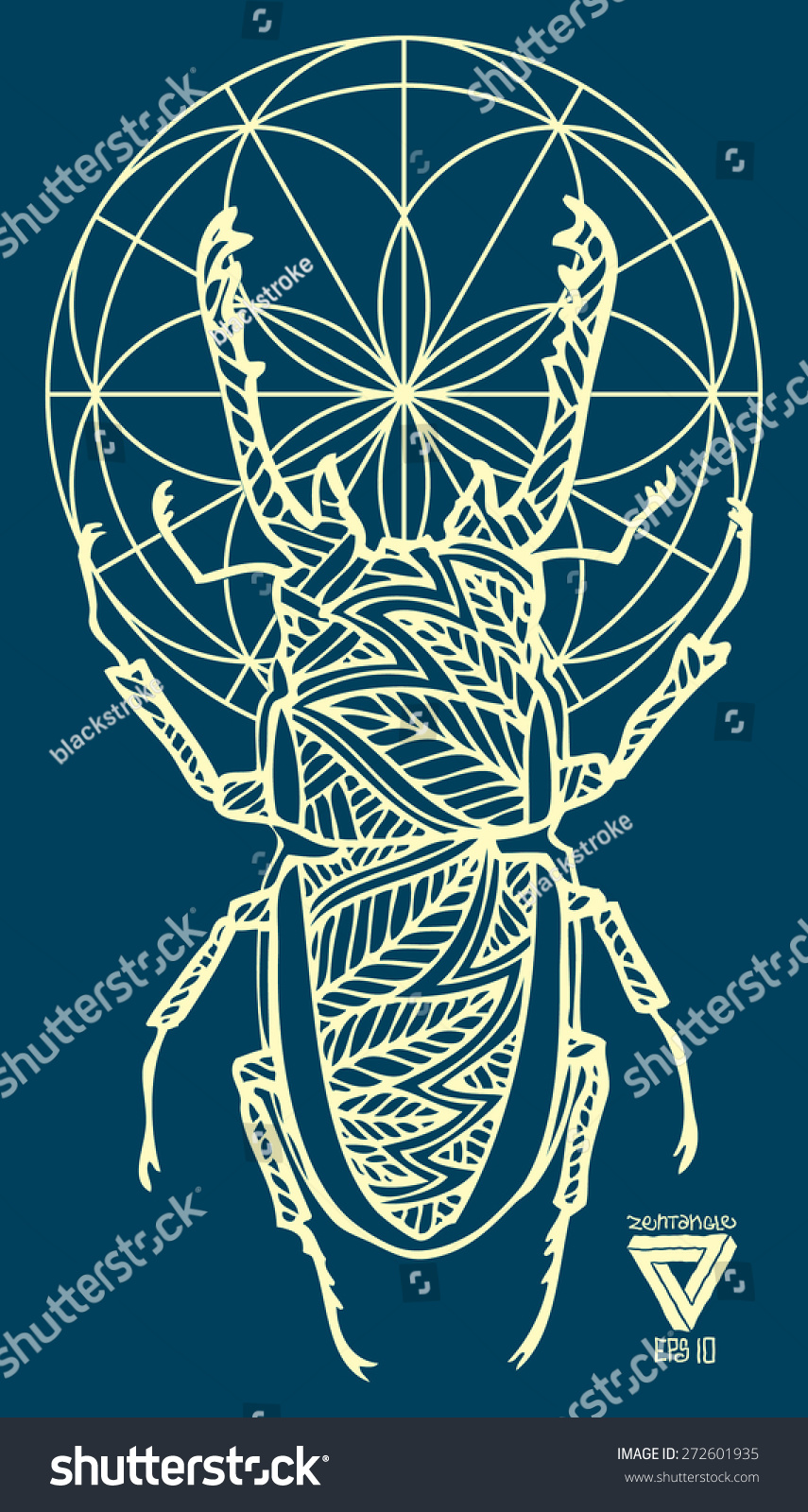 Zentangle Sacred Geometry Lineart Vector Bug Stock Vector (Royalty Free ...