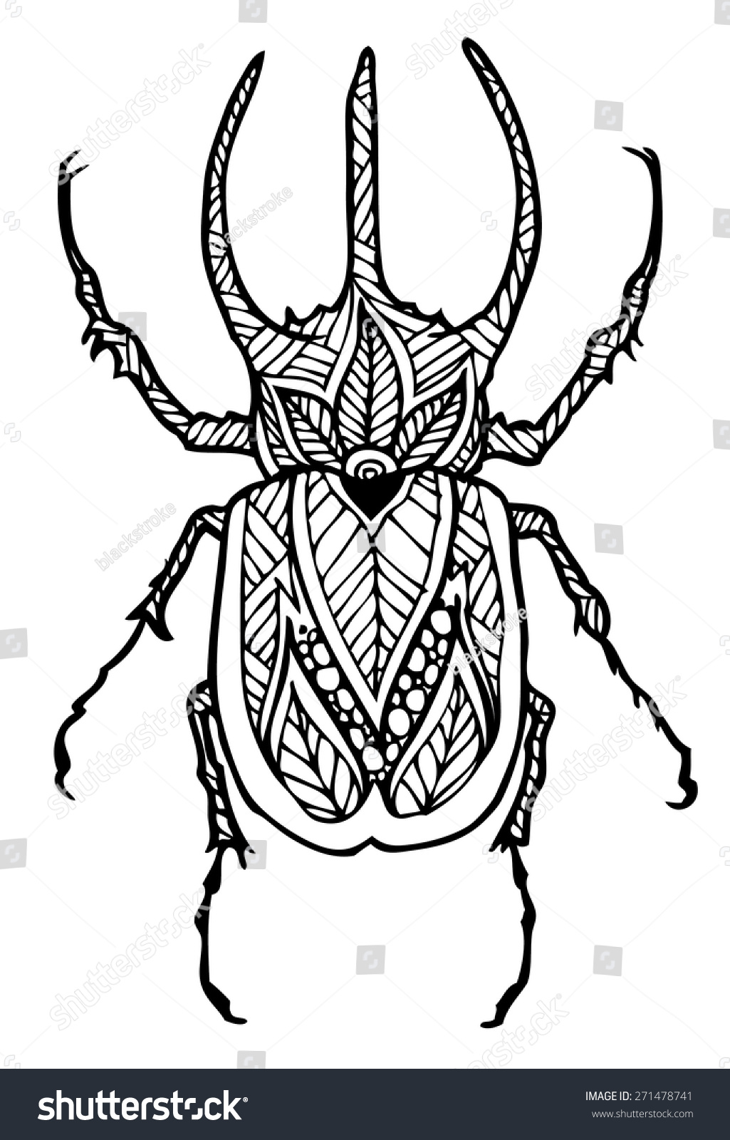 Zentangle Style Insect Vector Illustration Stock Vector (Royalty Free ...
