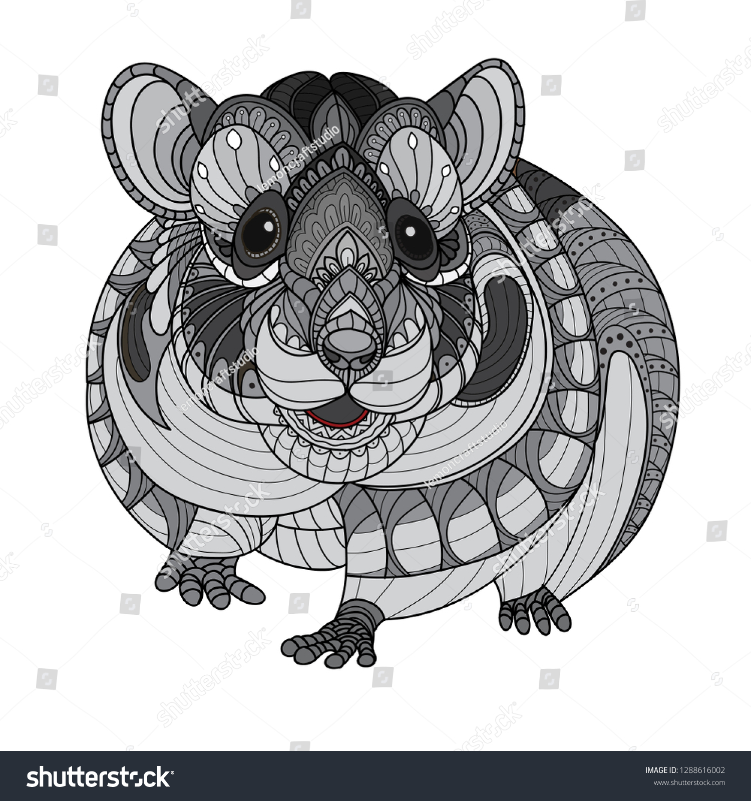 Zentangle Stylized Hamstervector Illustrations Stock Vector (Royalty ...