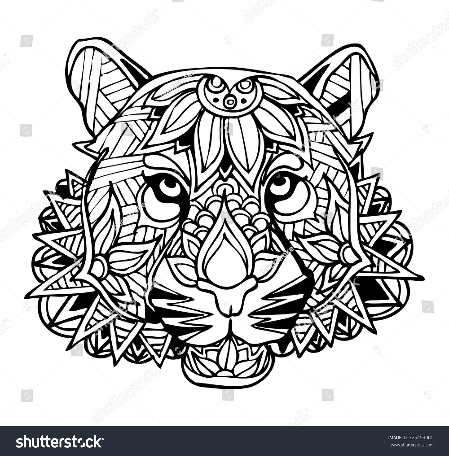 Zentangle Tiger Vector Illustration 库存矢量图（免版税）325454900 | Shutterstock