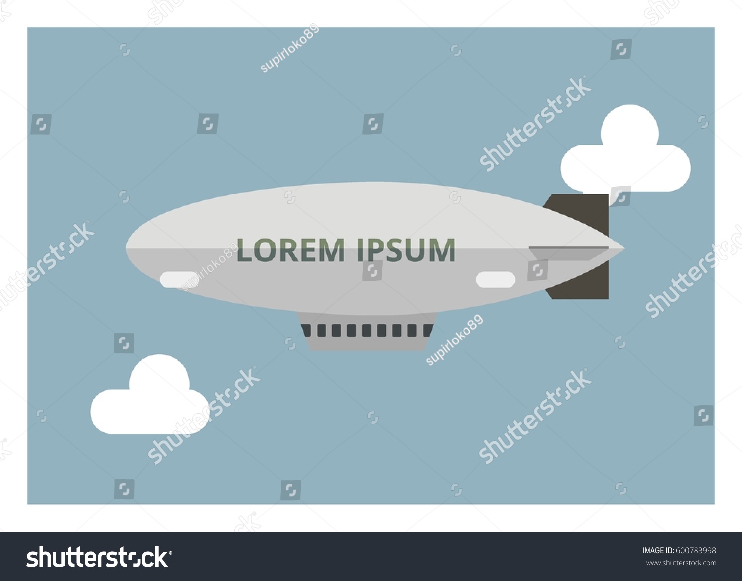 Zeppelin Balloon Simple Illustration: เวกเตอร์สต็อก (ปลอดค่าลิขสิทธิ์ ...