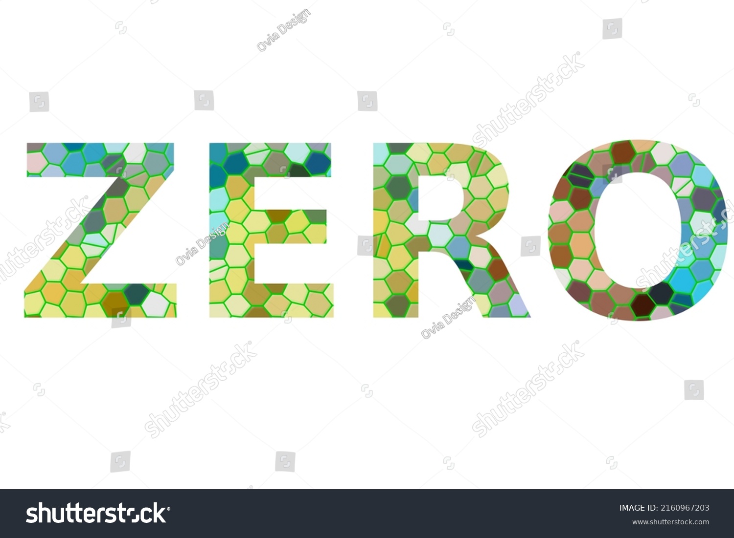 Zero Colorful Typography Text Banner Vector Stock Vector (Royalty Free ...