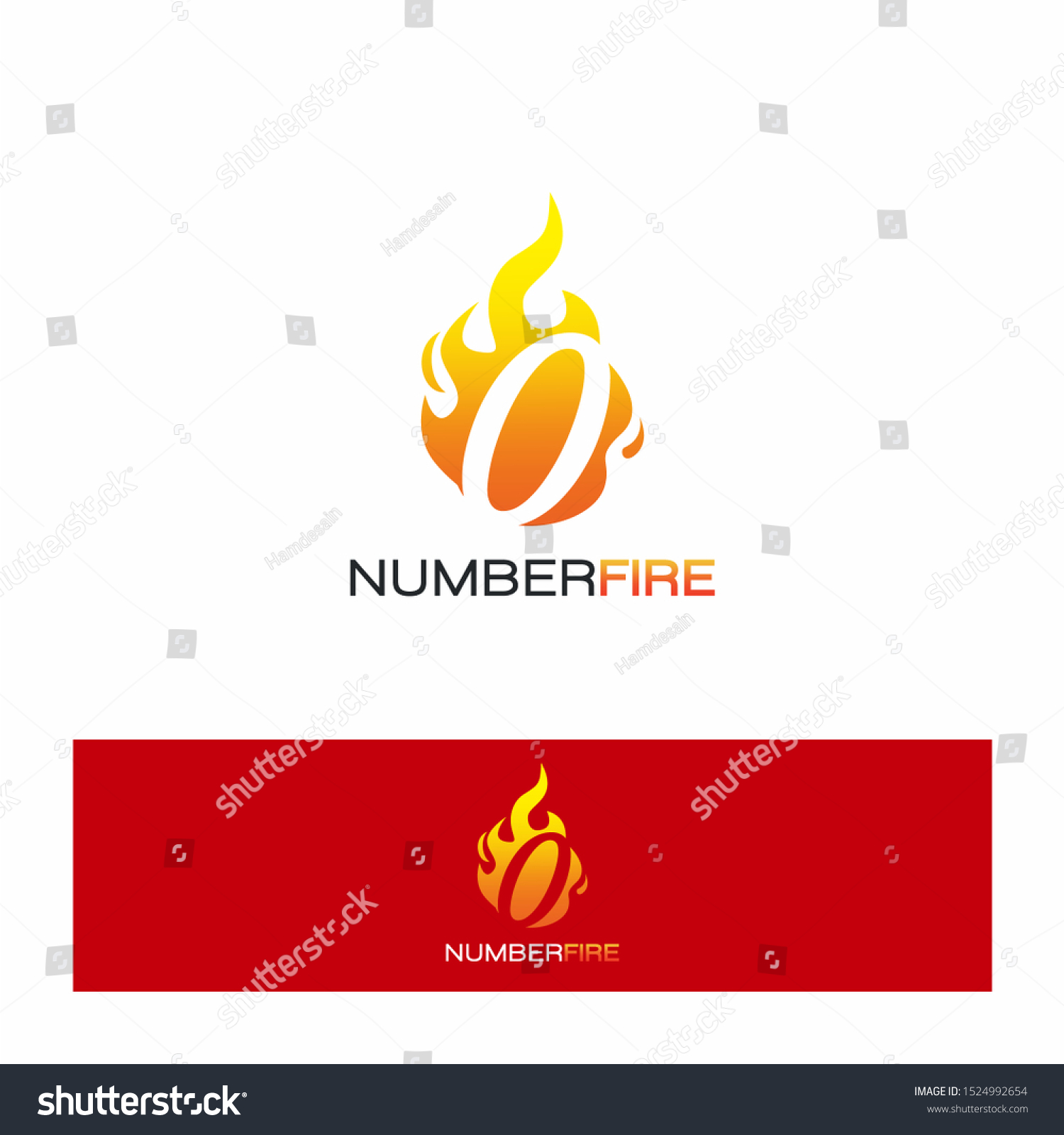 Zero Number Fire Logo Vector Icon Stock Vector (Royalty Free) 1524992654