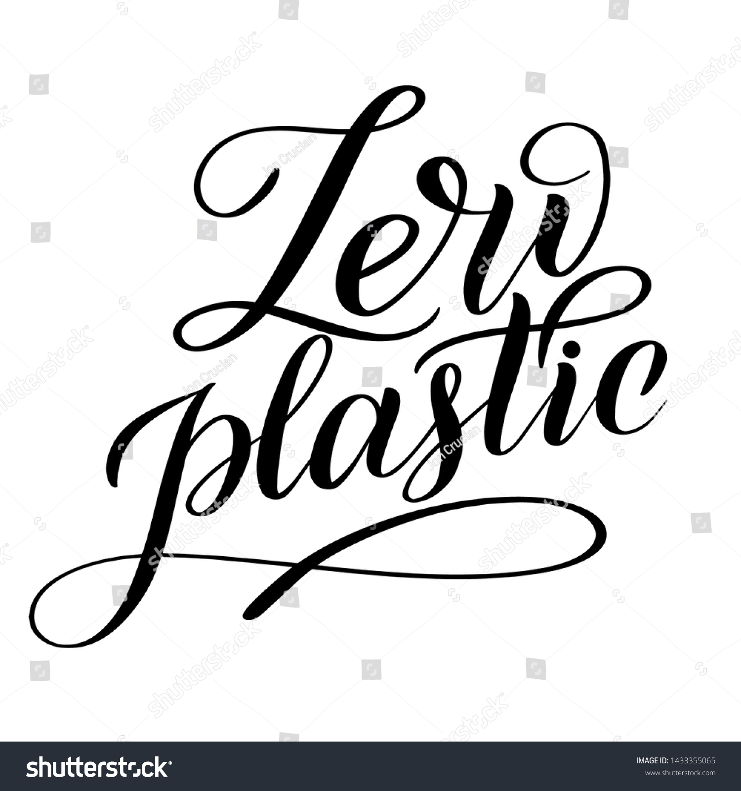 Zero Plastic Black Isolated Cursive Graphic Stock Vector (Royalty Free ...